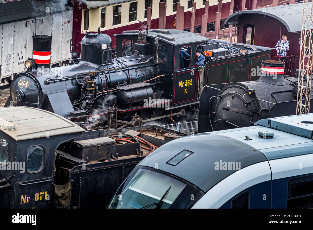 Steam locomotive meeting at the Odense Railway Museum (Jernbanemuseum ...