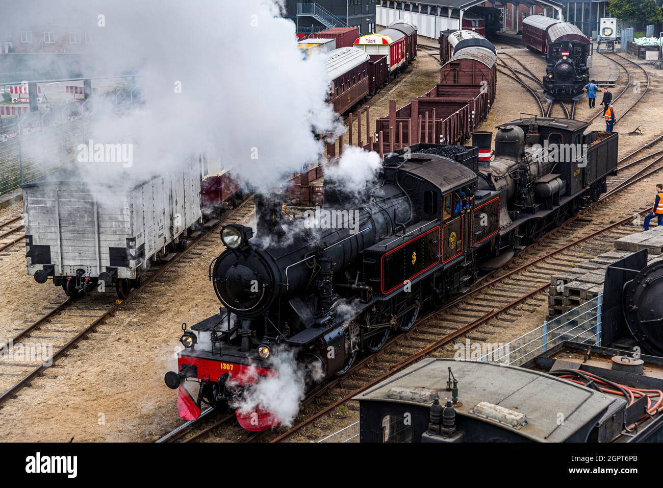 Steam locomotive meeting at the Odense Railway Museum (Jernbanemuseum ...