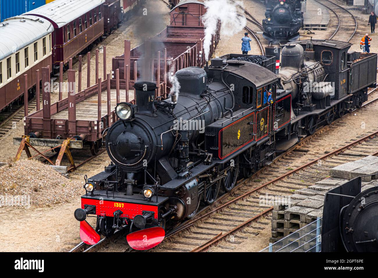 Steam locomotive meeting at the Odense Railway Museum (Jernbanemuseum ...