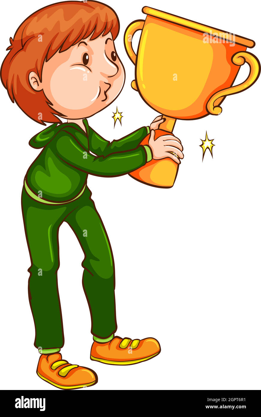 A coloured sketch of a winner with a trophy Stock Vector Image & Art ...