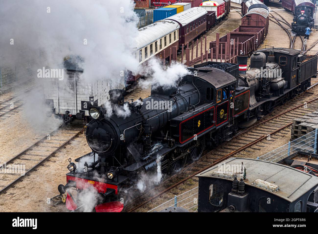 Steam locomotive meeting at the Odense Railway Museum (Jernbanemuseum ...
