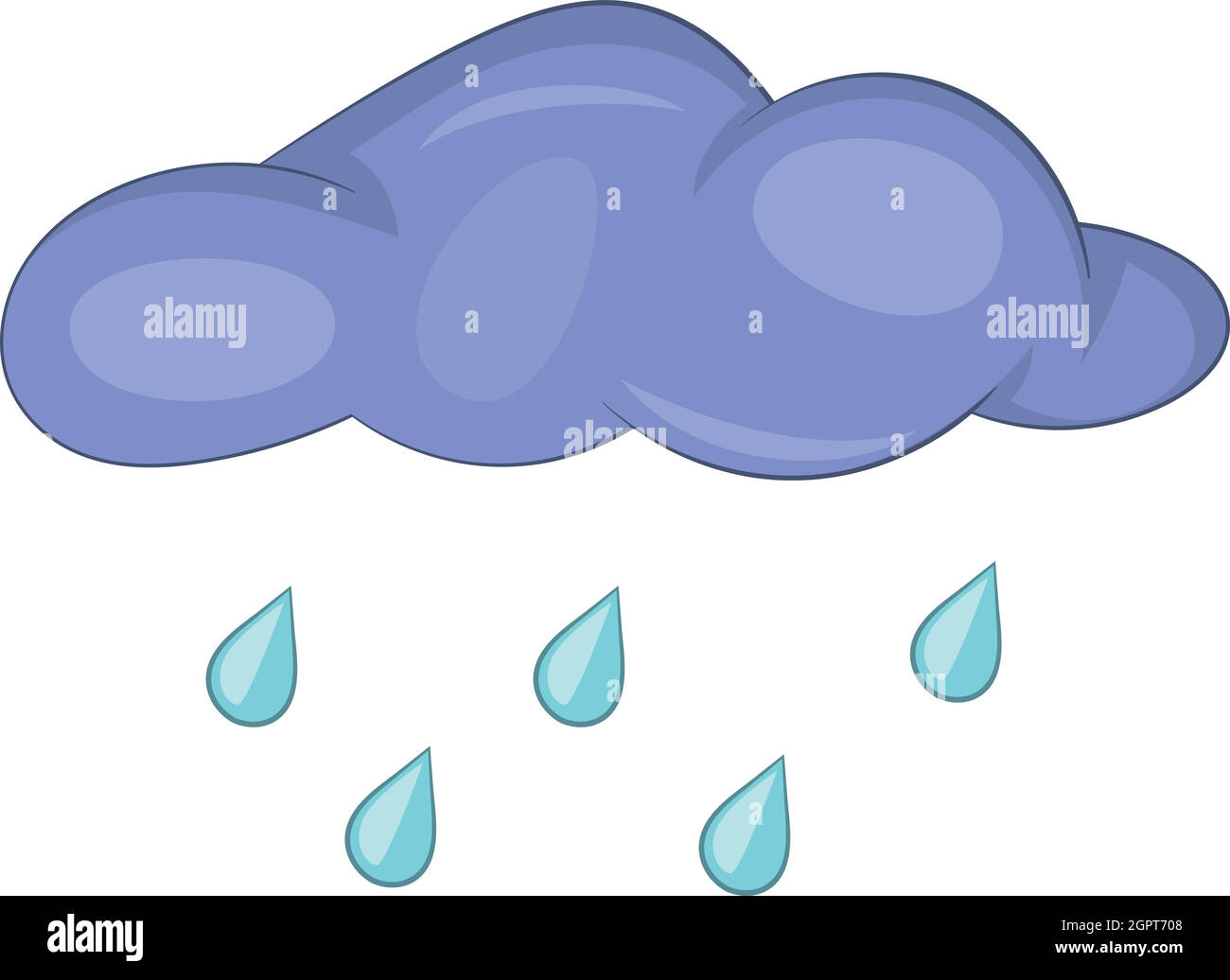 Cloud with rain drops icon, cartoon style Stock Vector Image & Art - Alamy