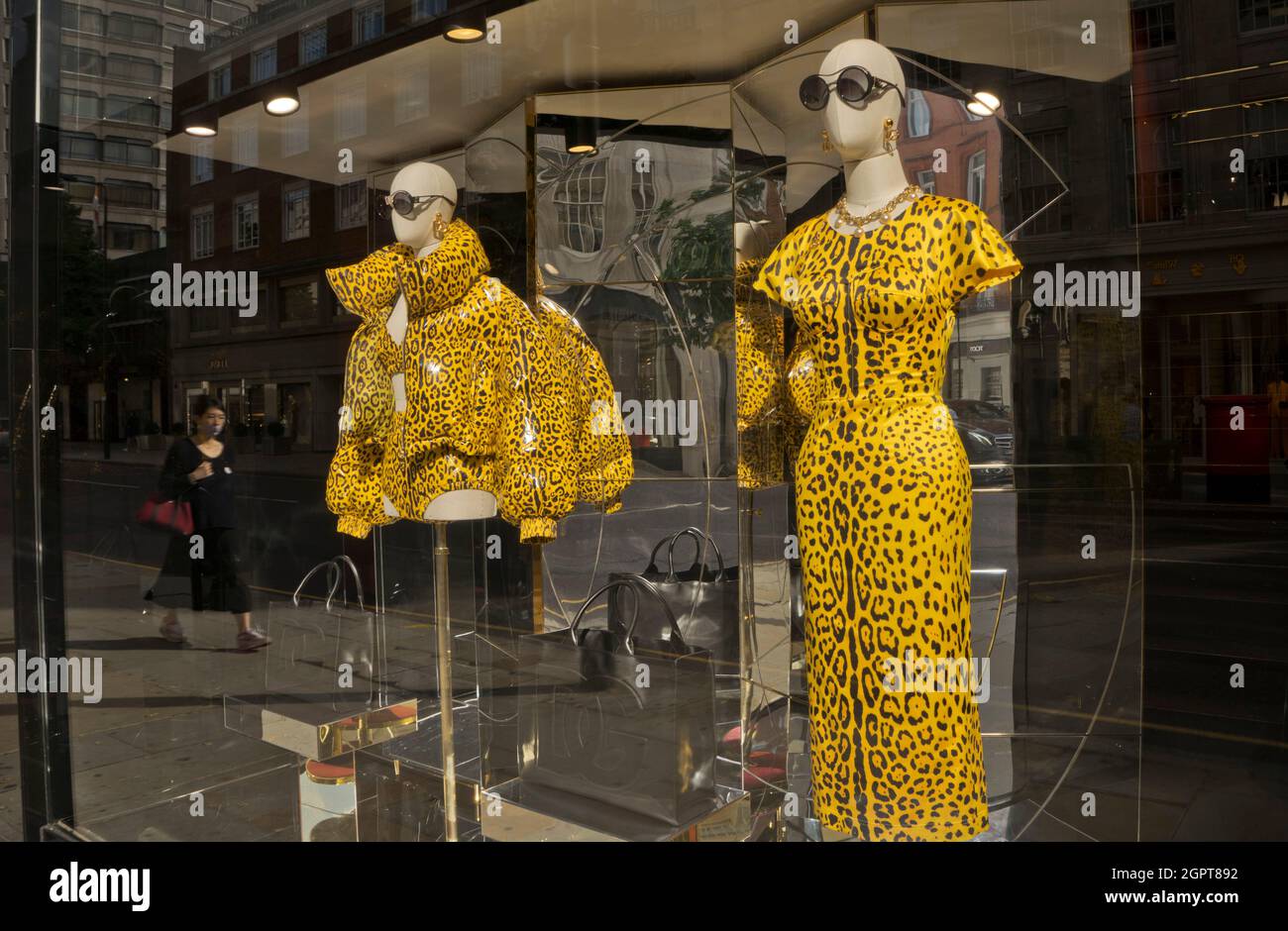 Window display in shops in fashionable Sloane street in Kensington ...
