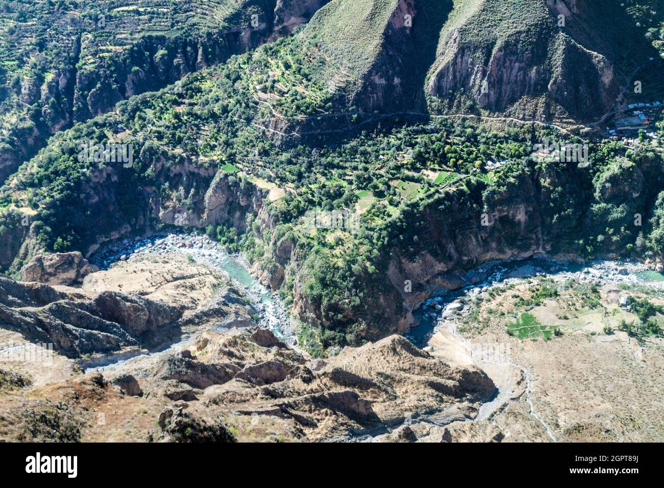 River deep in Colca canyon, Peru Stock Photo - Alamy