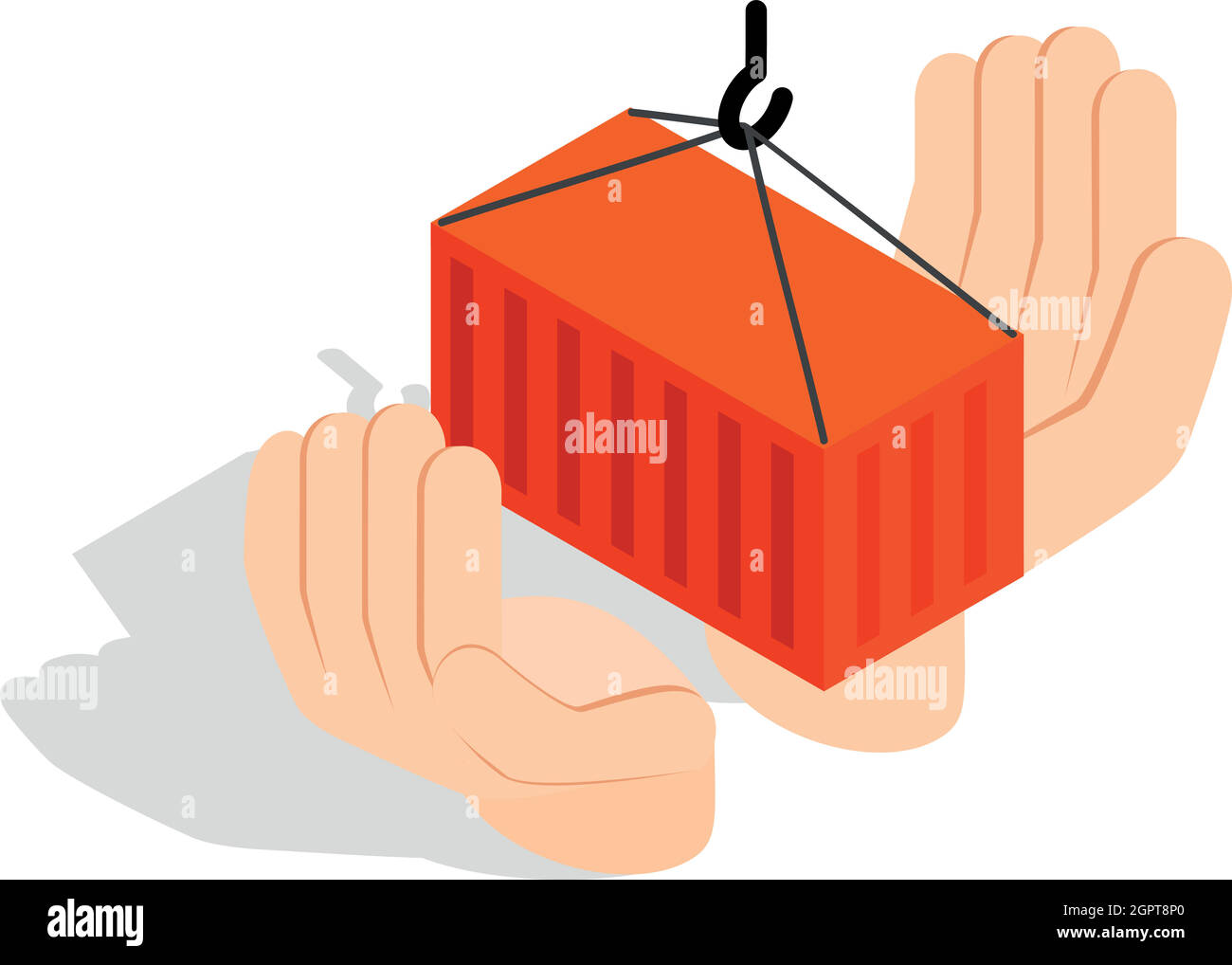 Hands holding container icon, isometric 3d style Stock Vector Image ...