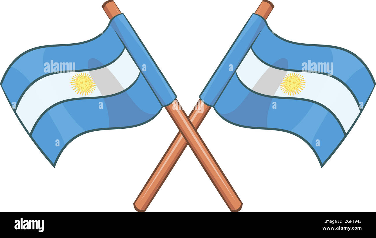 Crossed Argentina flags icon, cartoon style Stock Vector Image & Art ...