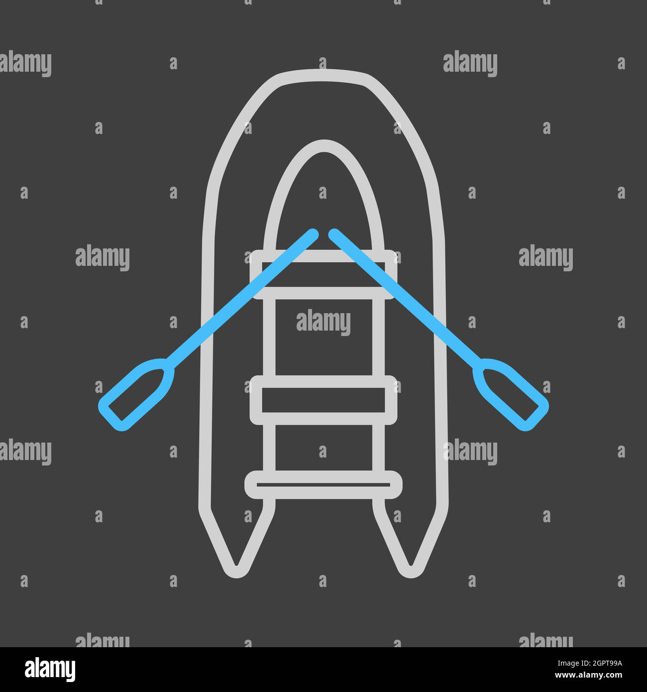 Inflatable rubber boat flat vector icon on dark background Stock Vector ...