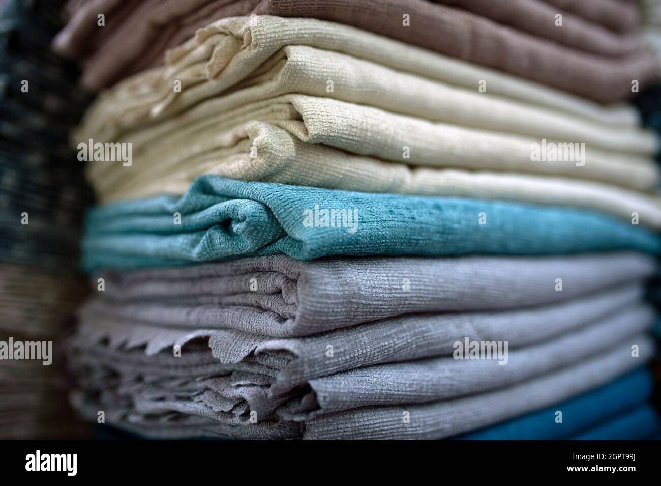 Colored fabrics, colored cloths Stock Photo - Alamy