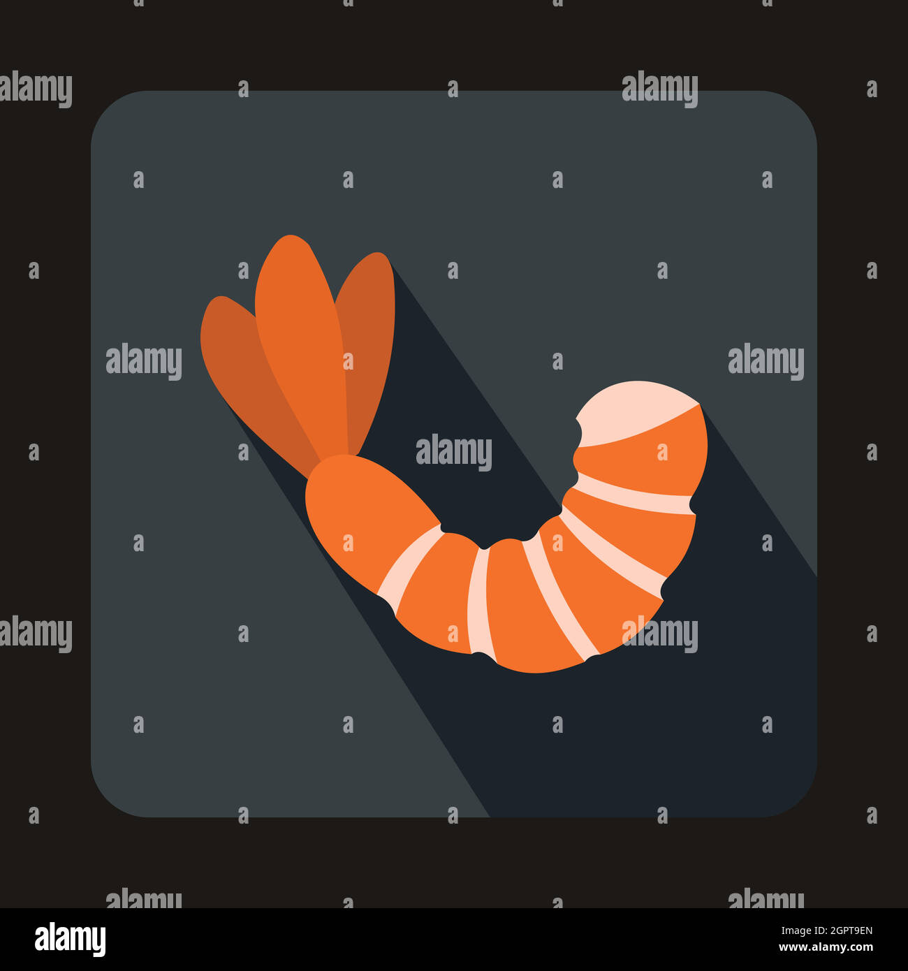 Shrimp icon in flat style Stock Vector Image & Art - Alamy