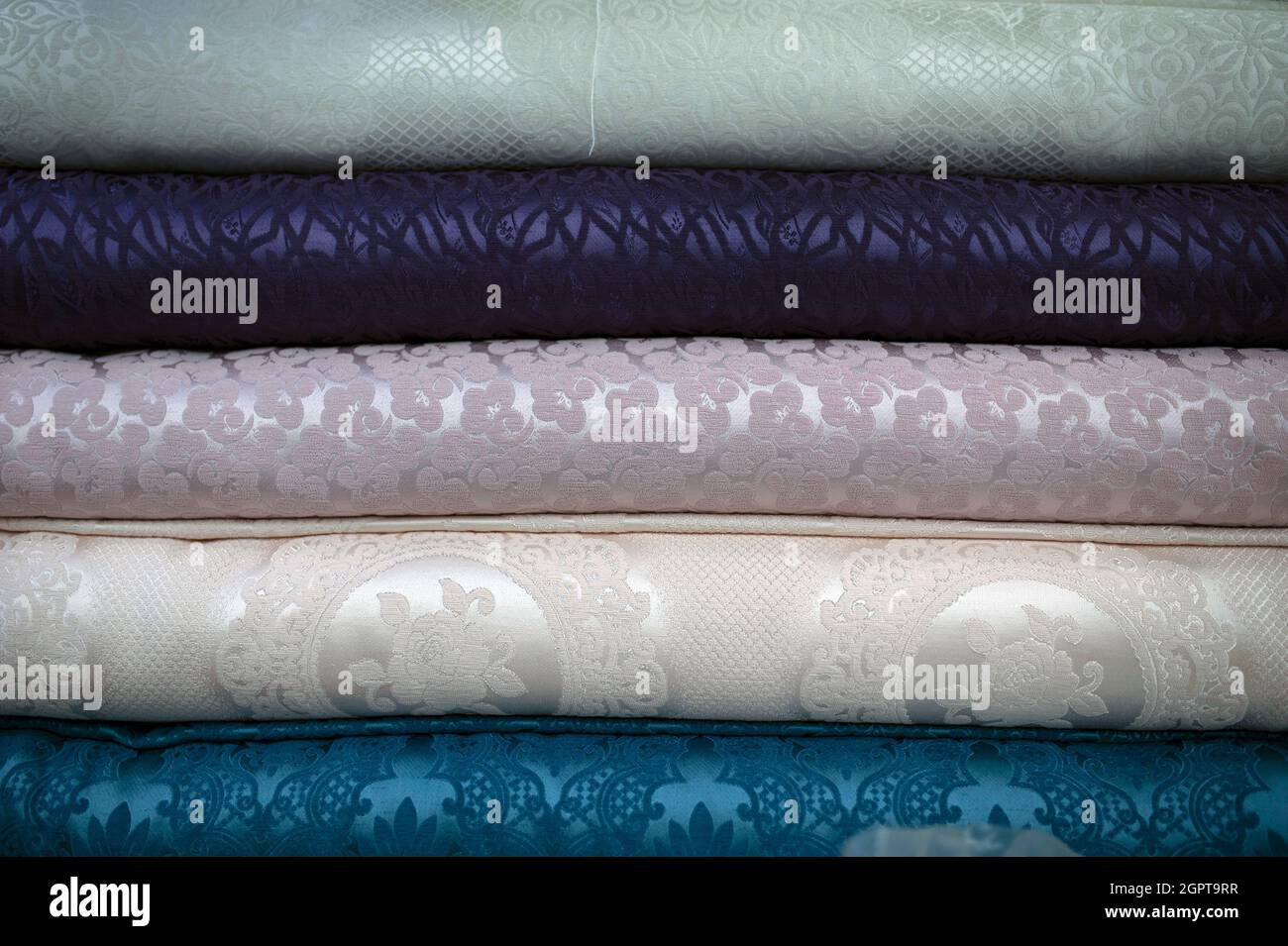 Colored fabrics, colored cloths Stock Photo - Alamy