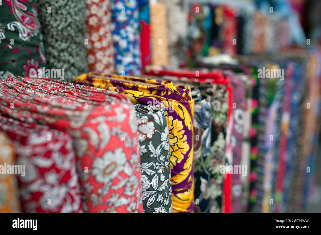 Colored fabrics, colored cloths Stock Photo - Alamy
