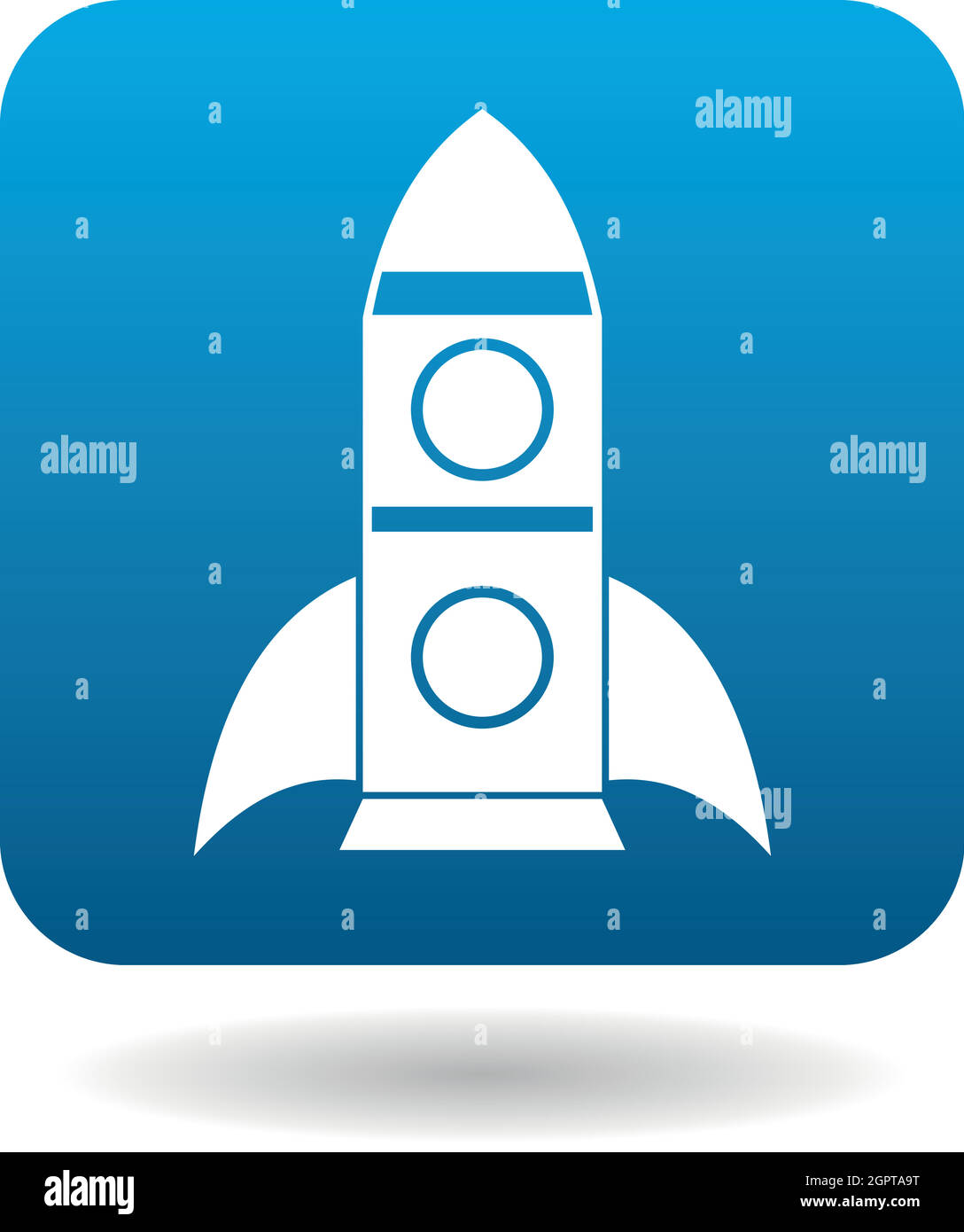 Space rocket icon in flat style Stock Vector Image & Art - Alamy