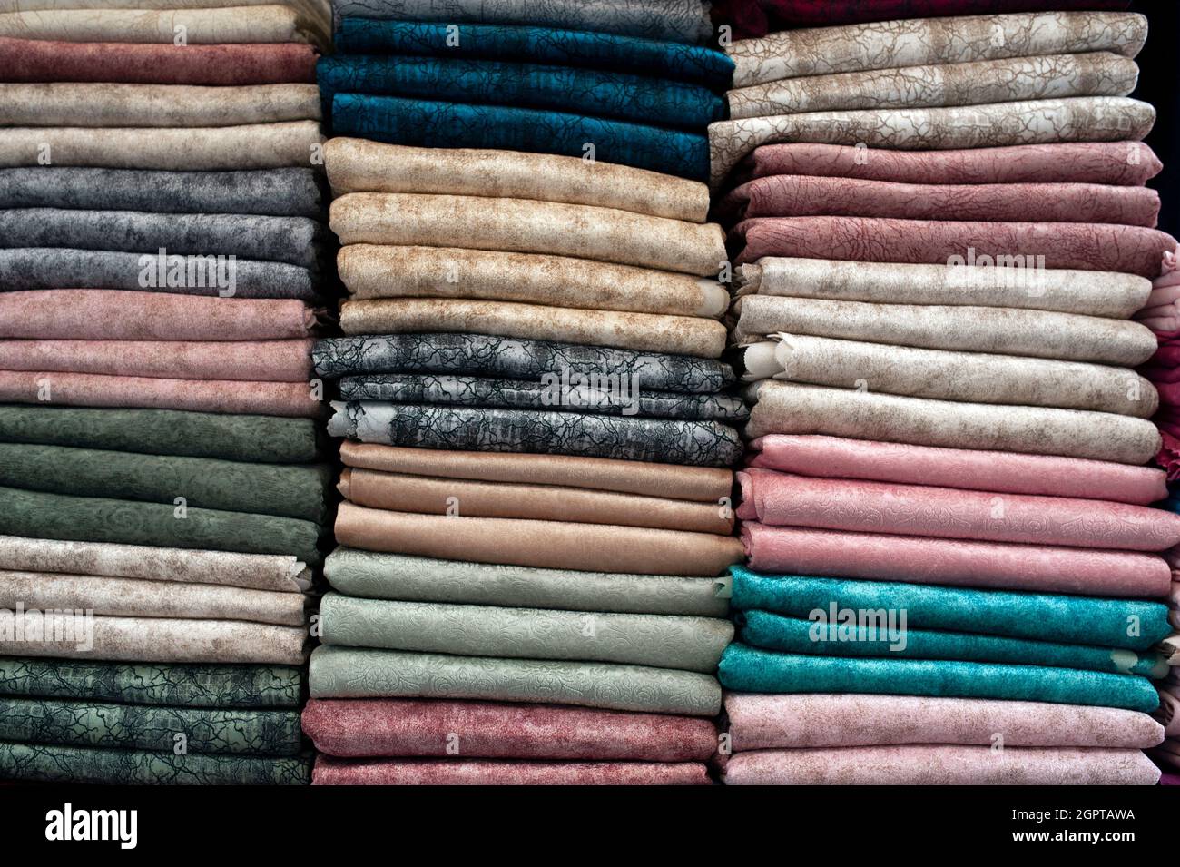 Colored fabrics, colored cloths Stock Photo - Alamy