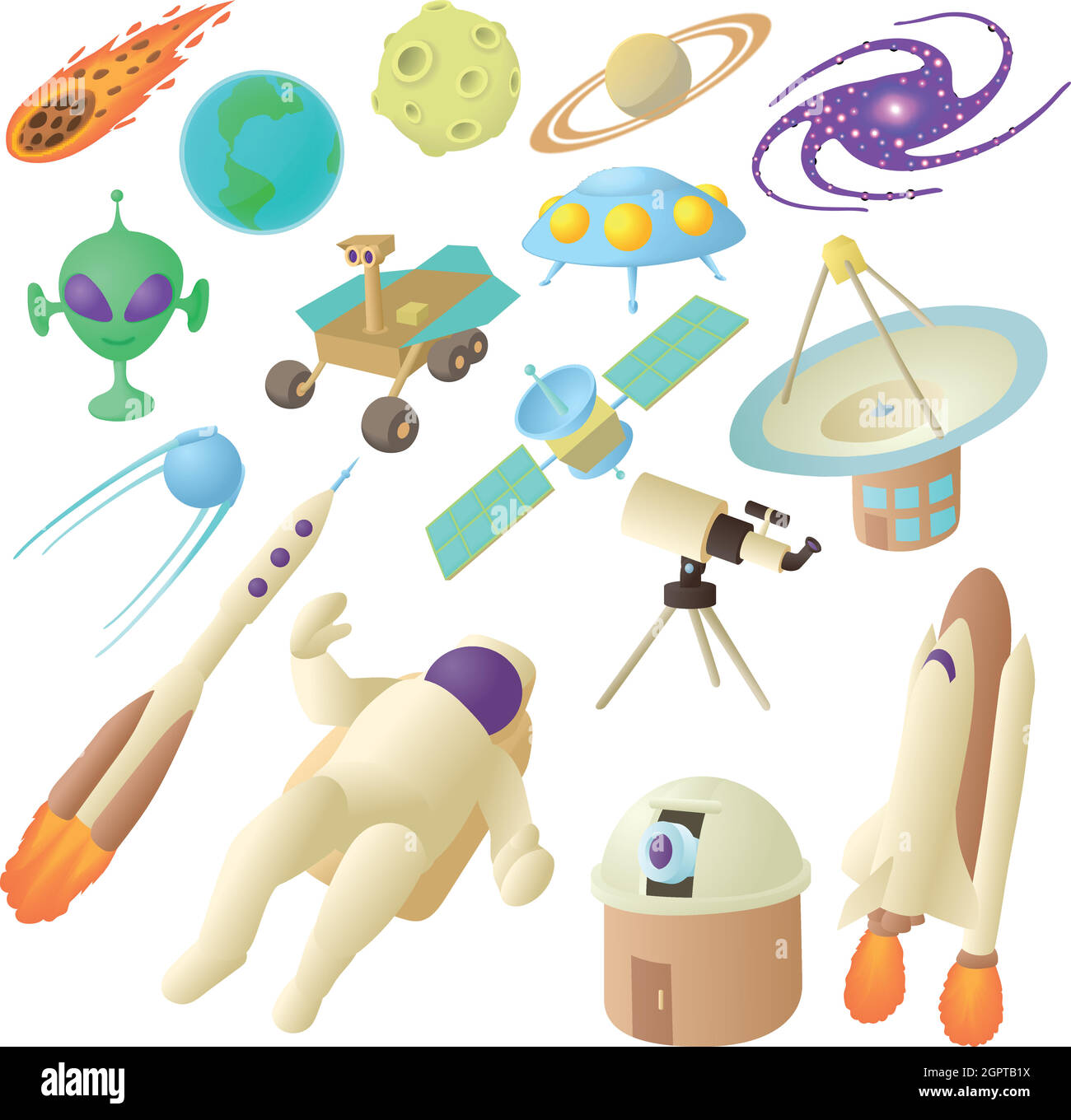 Set earth cartoon style Cut Out Stock Images & Pictures - Alamy