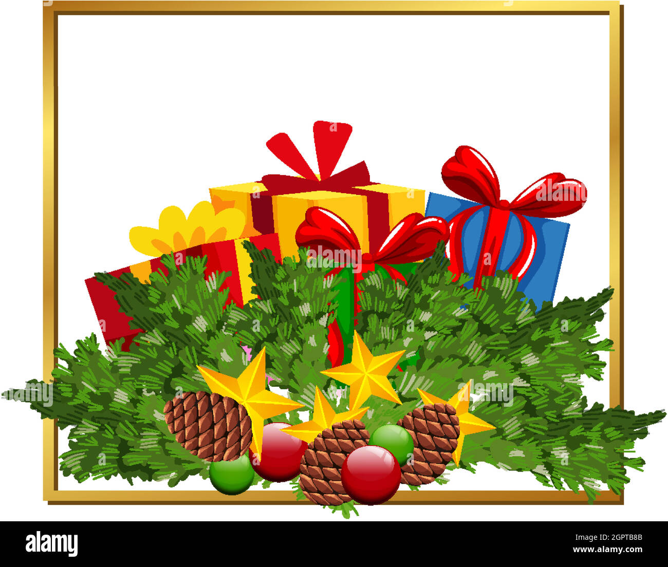 Christmas frame in art Stock Vector Images - Alamy