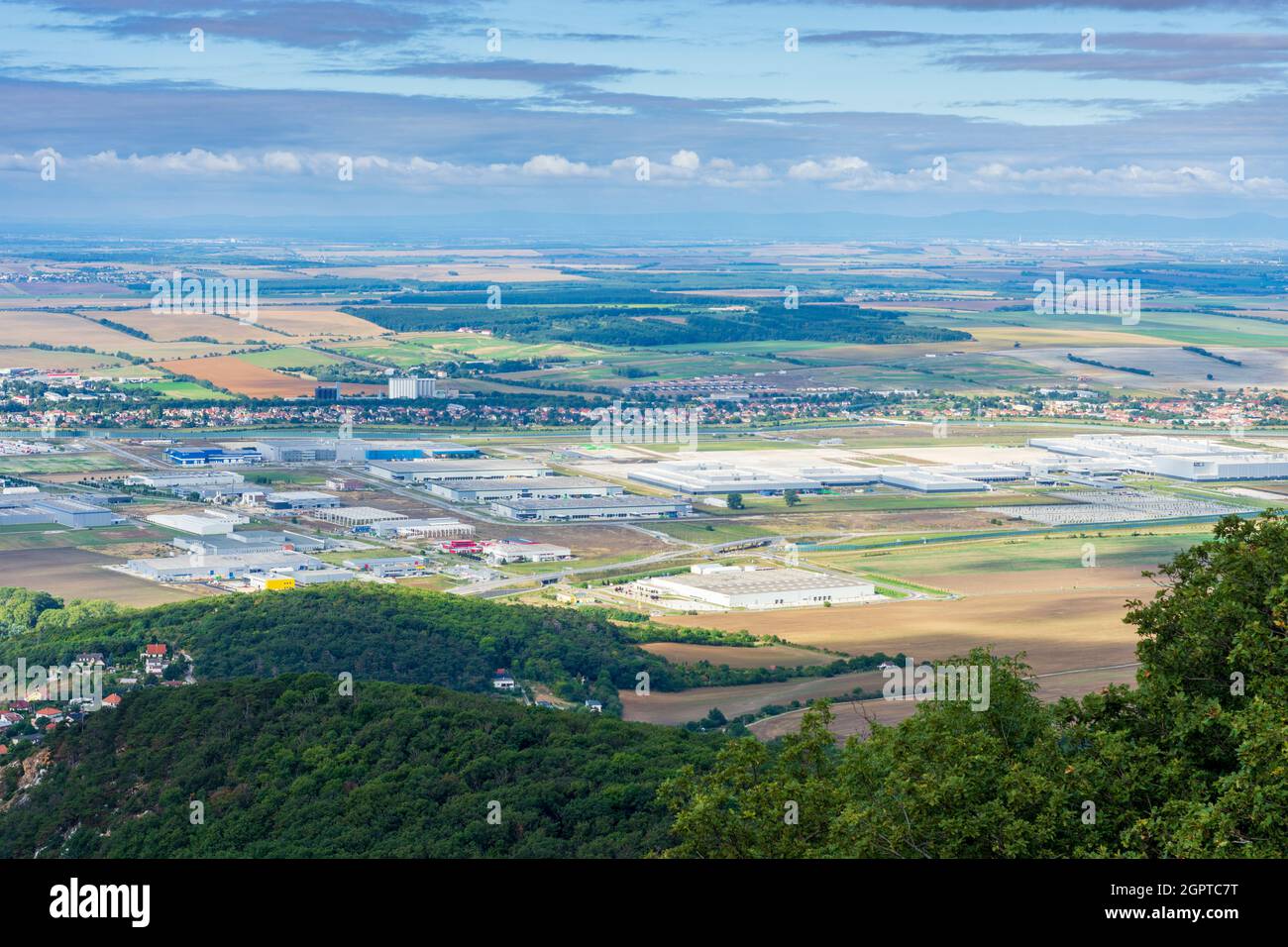 Nitra (Neutra): Jaguar Land Rover car factory (right) in , , Slovakia ...