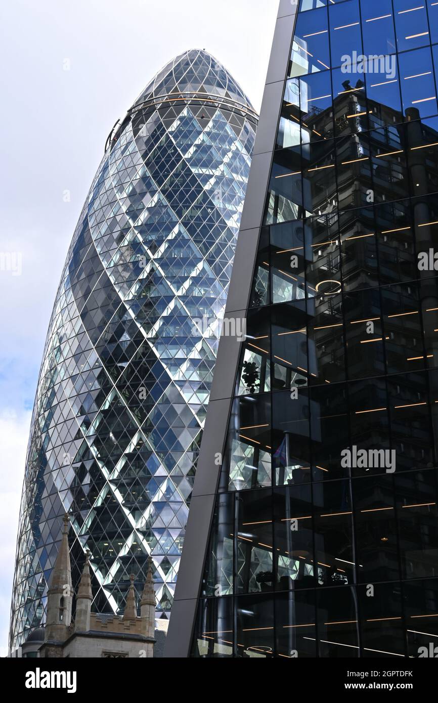 Gherkin tower, St Mary's Axe Stock Photo - Alamy
