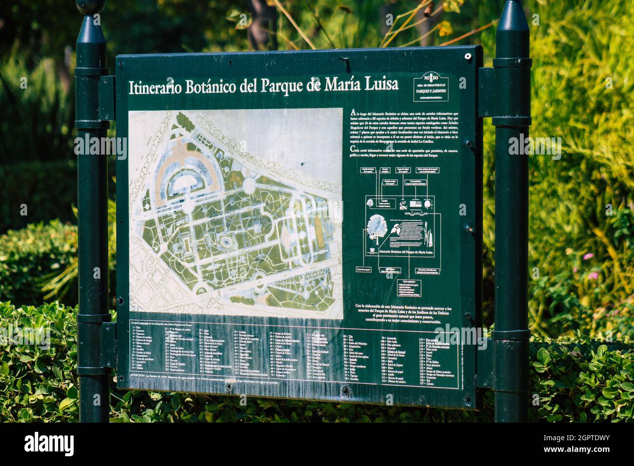 Seville Spain September 28, 2021 Maria Luisa Park is the first urban ...