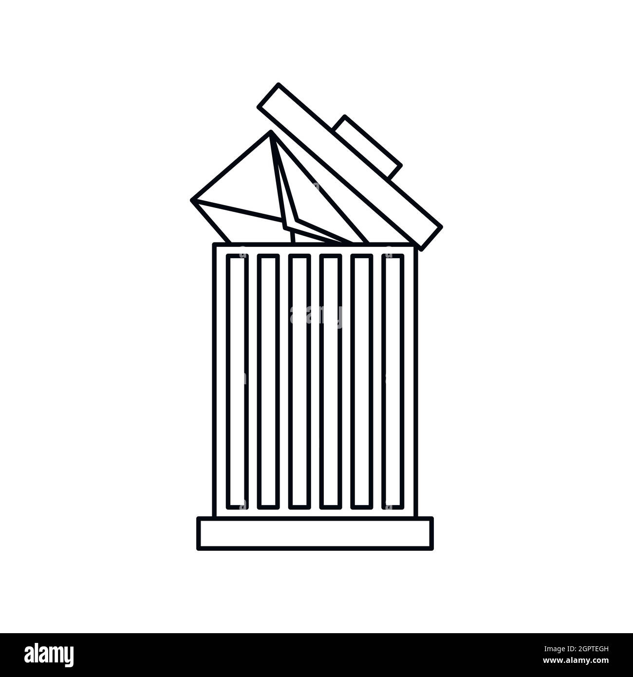 Document trash bin line Cut Out Stock Images & Pictures - Alamy