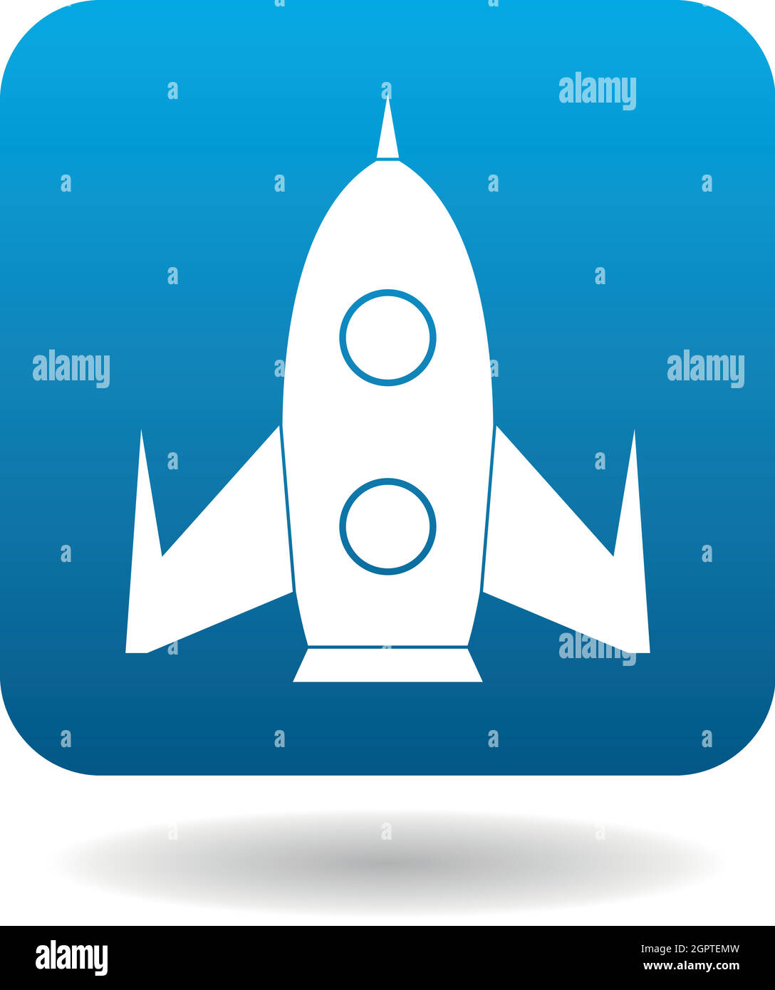 Rocket icon blue vector Stock Vector Images - Alamy