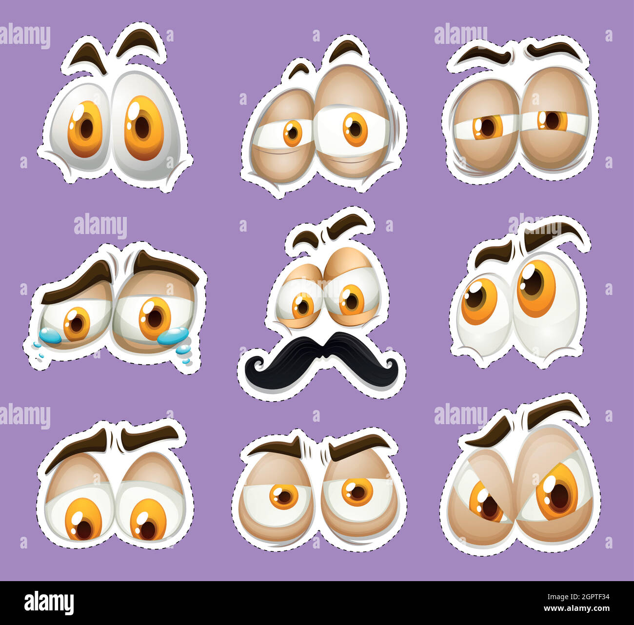 Sticker design with facial expressions Stock Vector Image & Art - Alamy