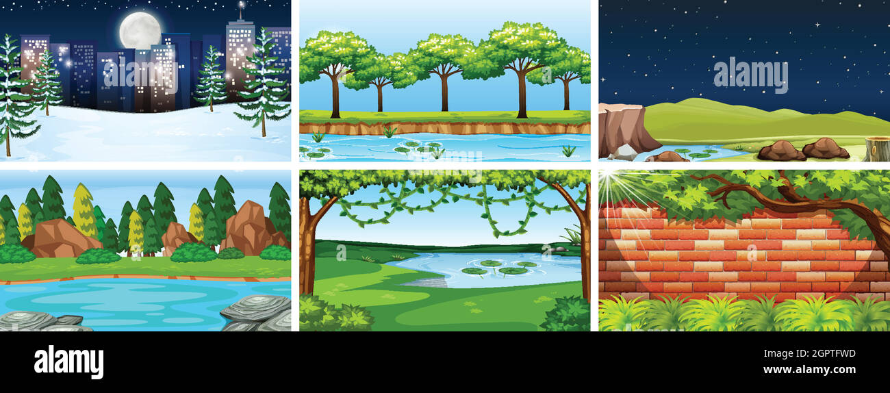 Natural environment lanscape scene Stock Vector Image & Art - Alamy