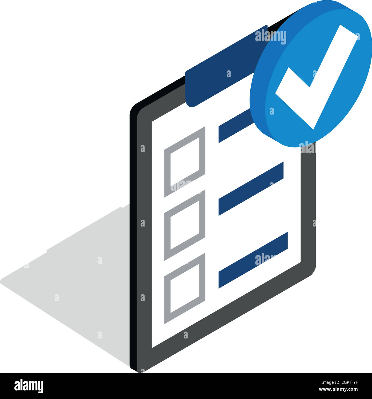 Paper list isometric icon Cut Out Stock Images & Pictures - Alamy