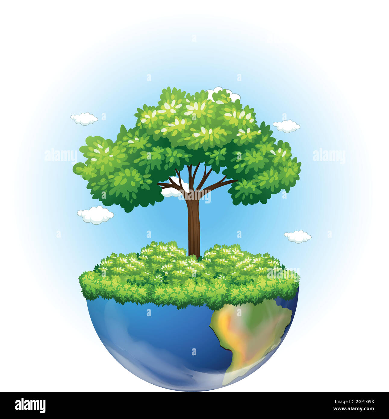 Tree growing on earth Stock Vector Images - Alamy