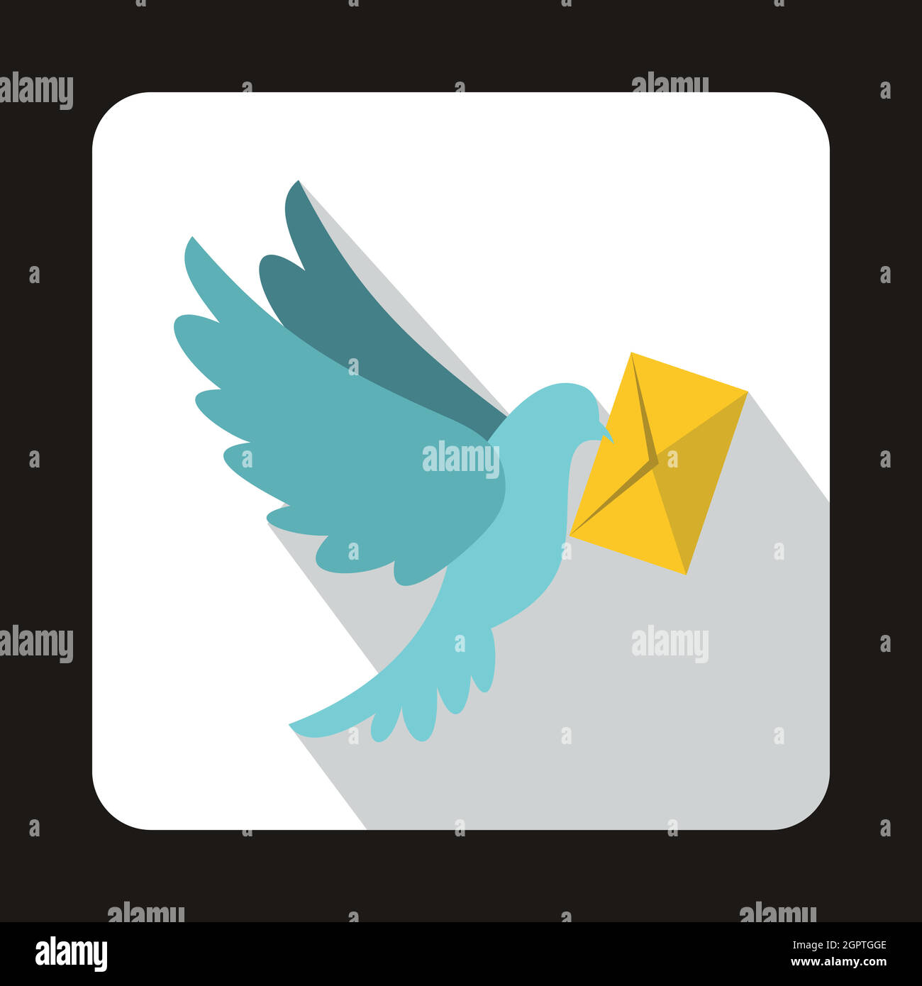 Dove carrying envelope icon, flat style Stock Vector Image & Art - Alamy