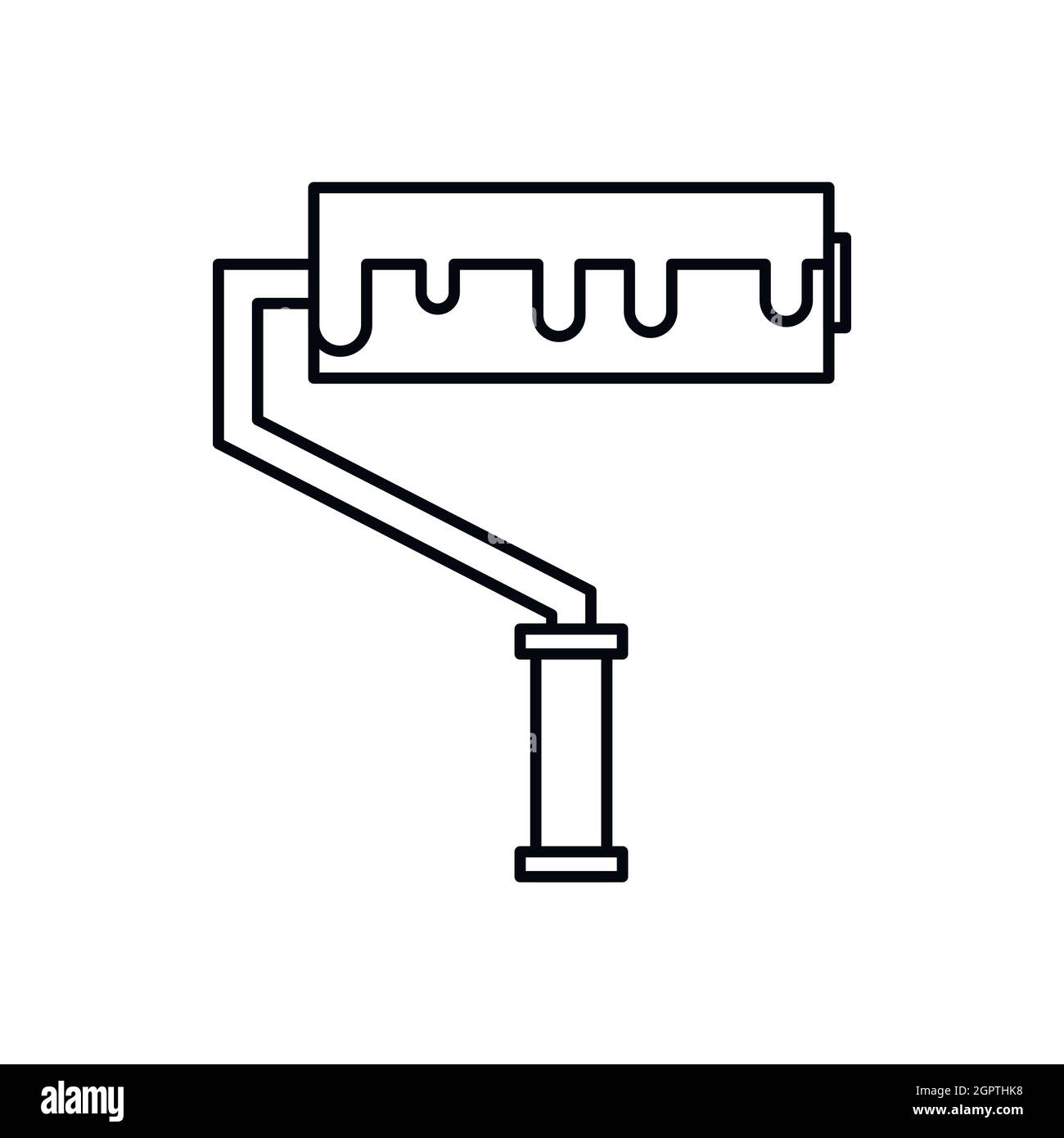 Paint roller with paint icon, outline style Stock Vector Image & Art ...