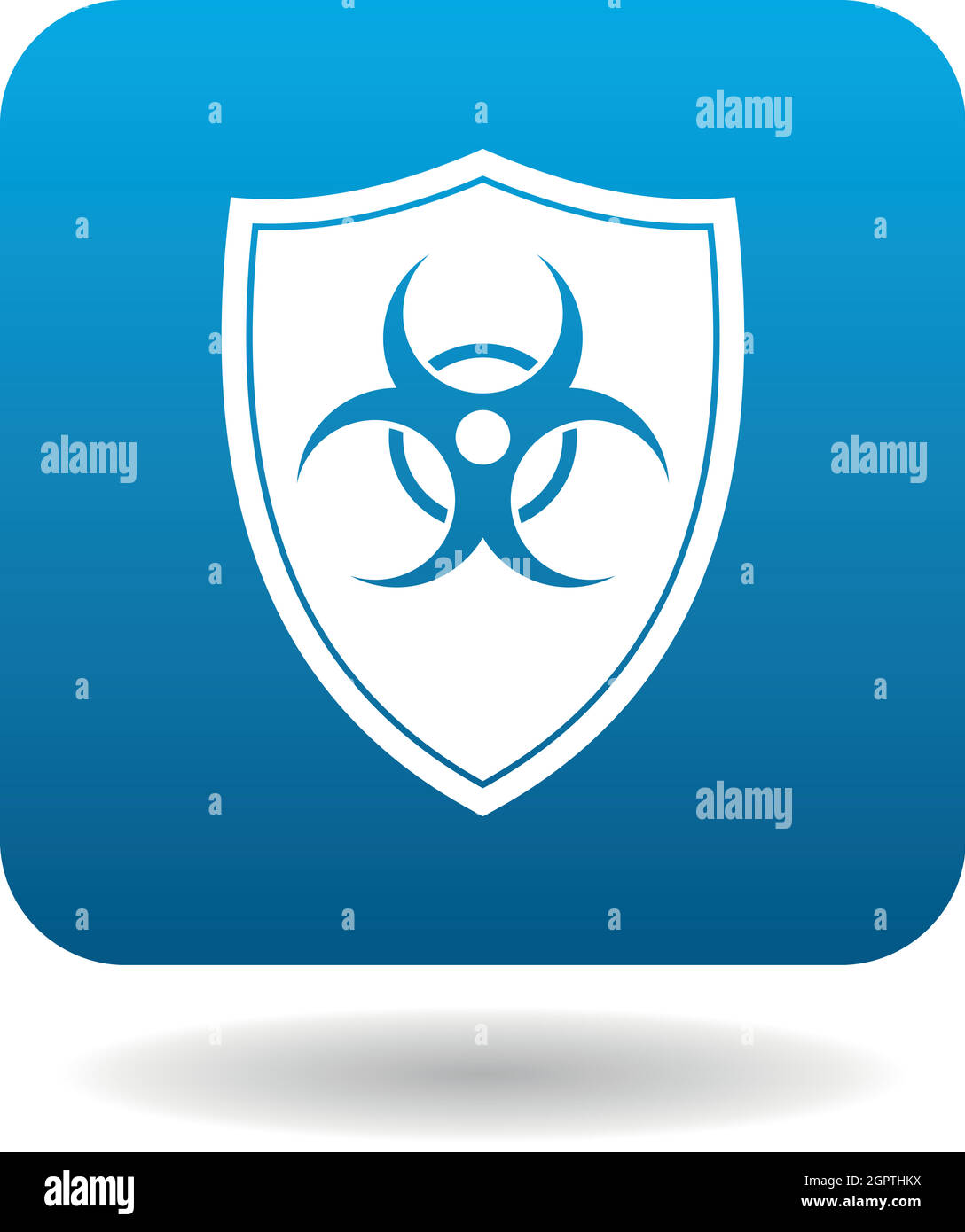 Shield with a biohazard sign icon, simple style Stock Vector Image ...