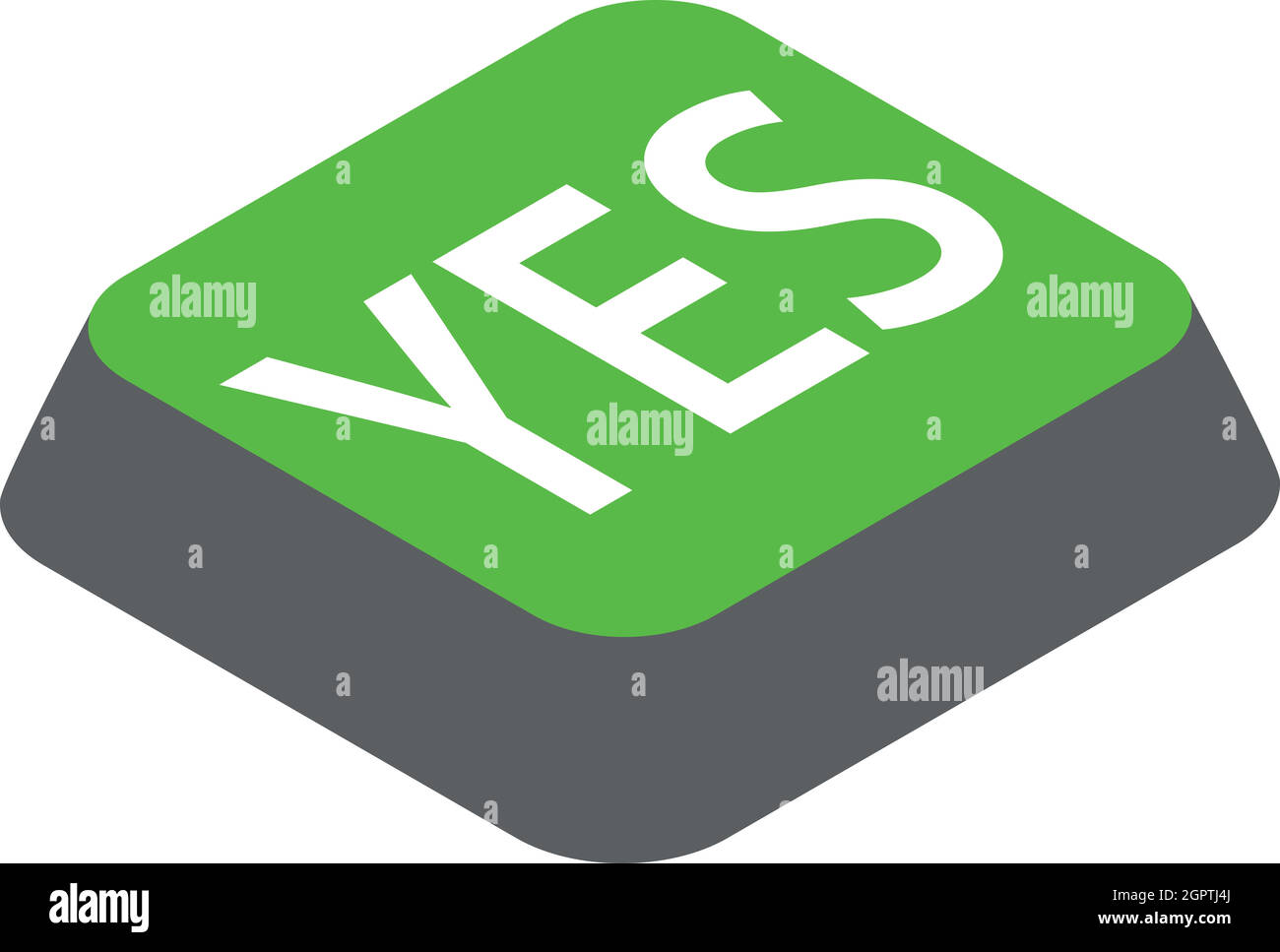 Click yes button icon, isometric 3d style Stock Vector Image & Art - Alamy