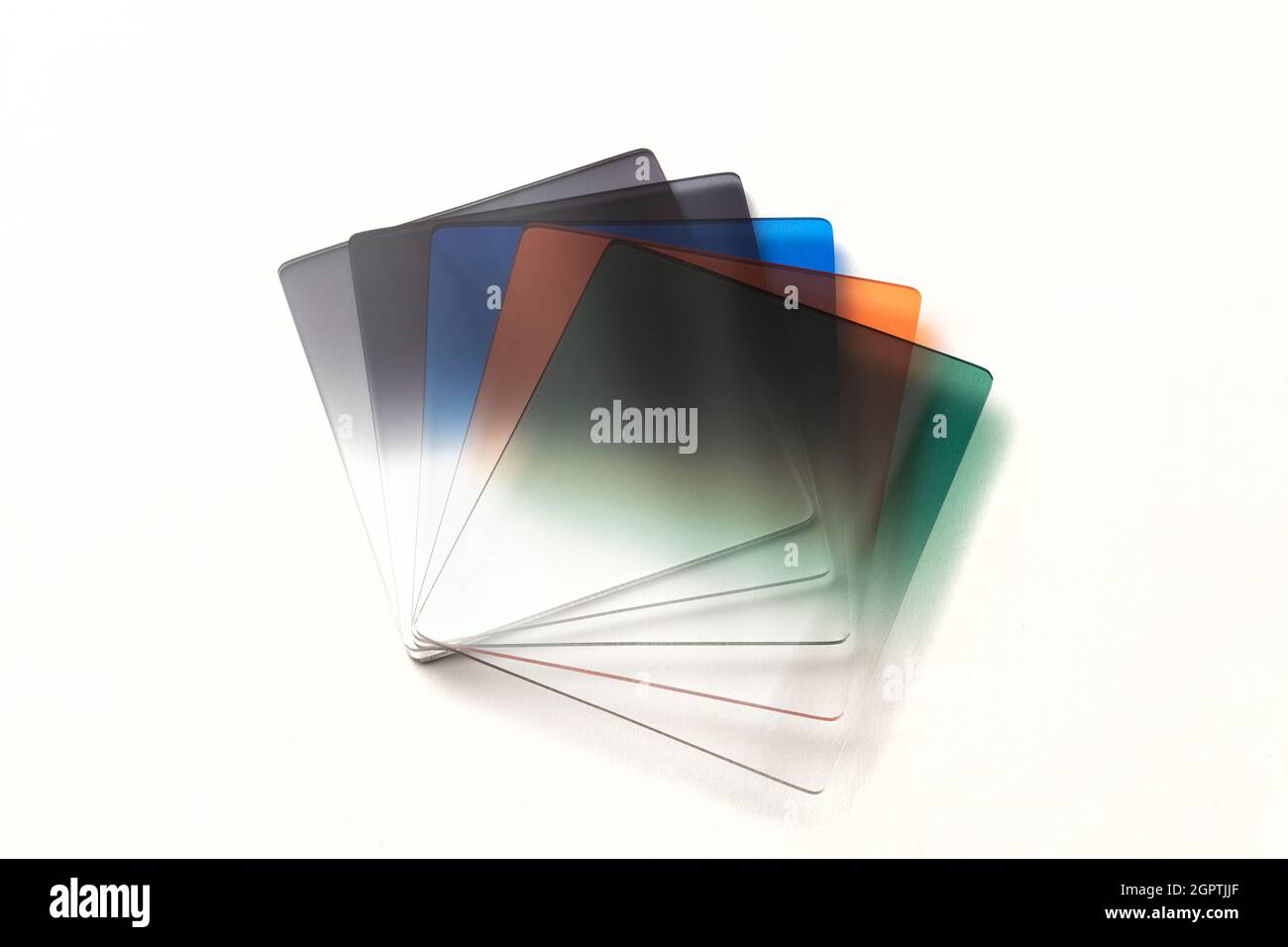 Set of graduated colored photography filters on white background Stock ...