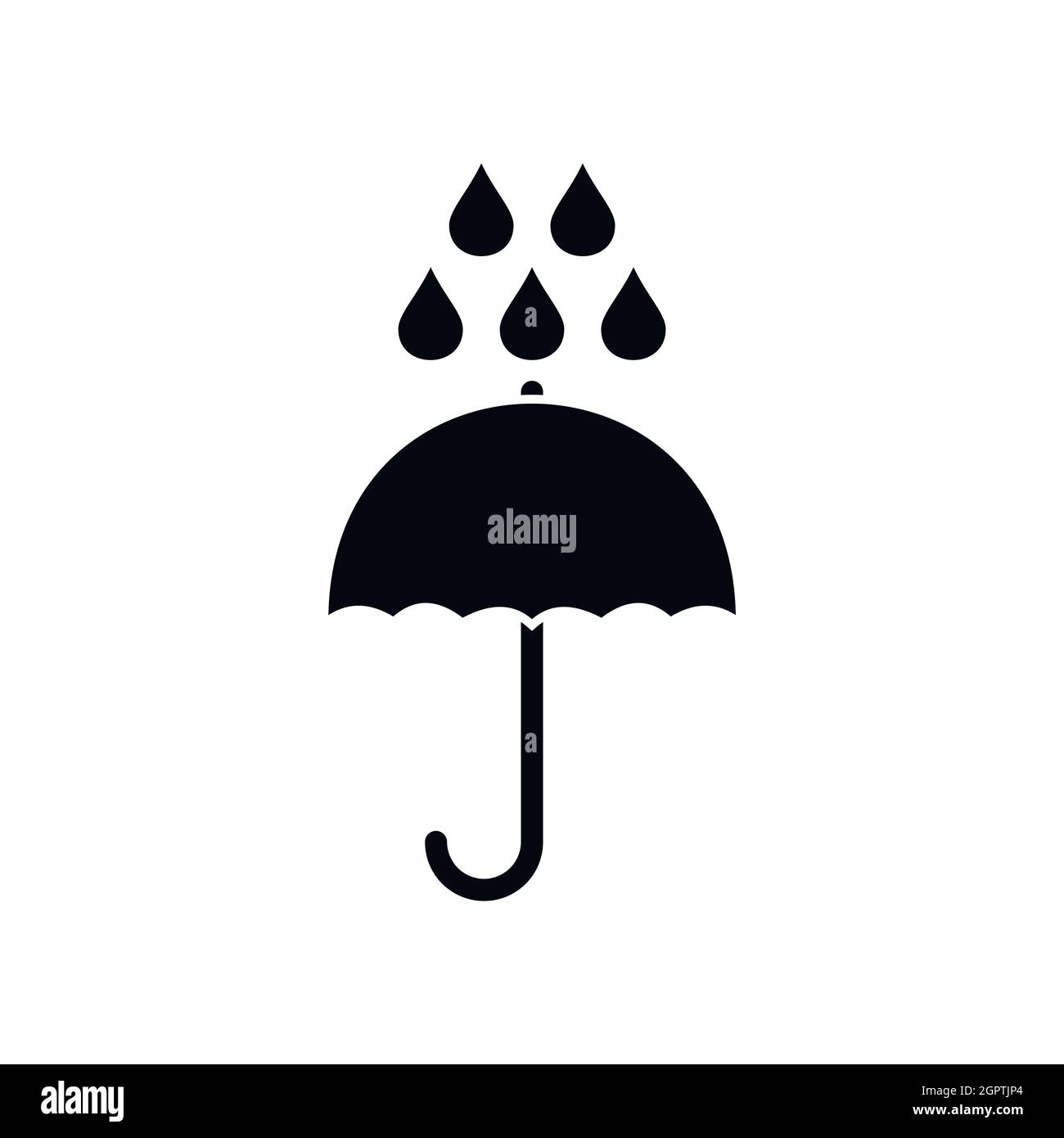 Umbrella and rain drops icon, simple style Stock Vector Image & Art - Alamy