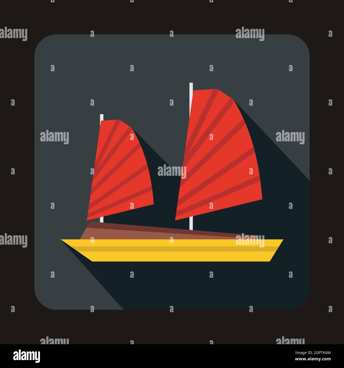 Vietnamese junk boat icon, flat style Stock Vector Image & Art - Alamy