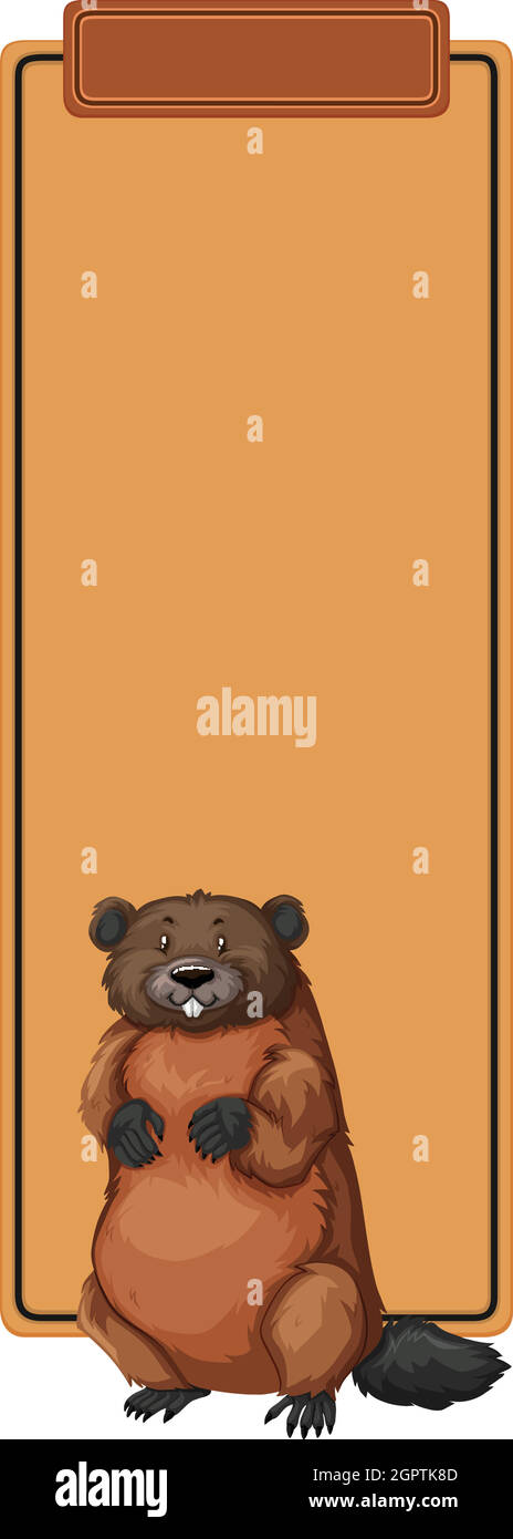 A beaver on border template Stock Vector Image & Art - Alamy