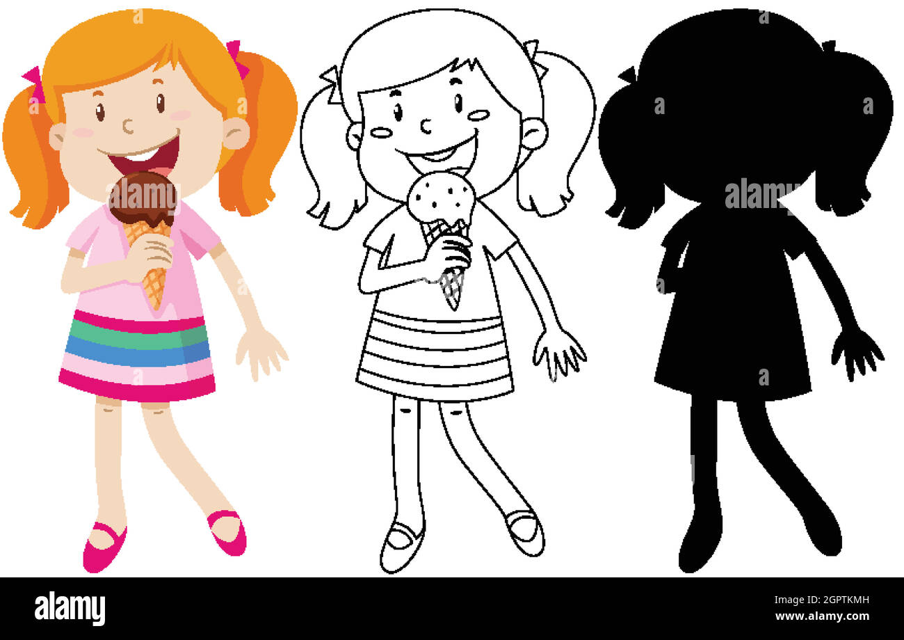 Child eating an ice cream Stock Vector Images - Alamy