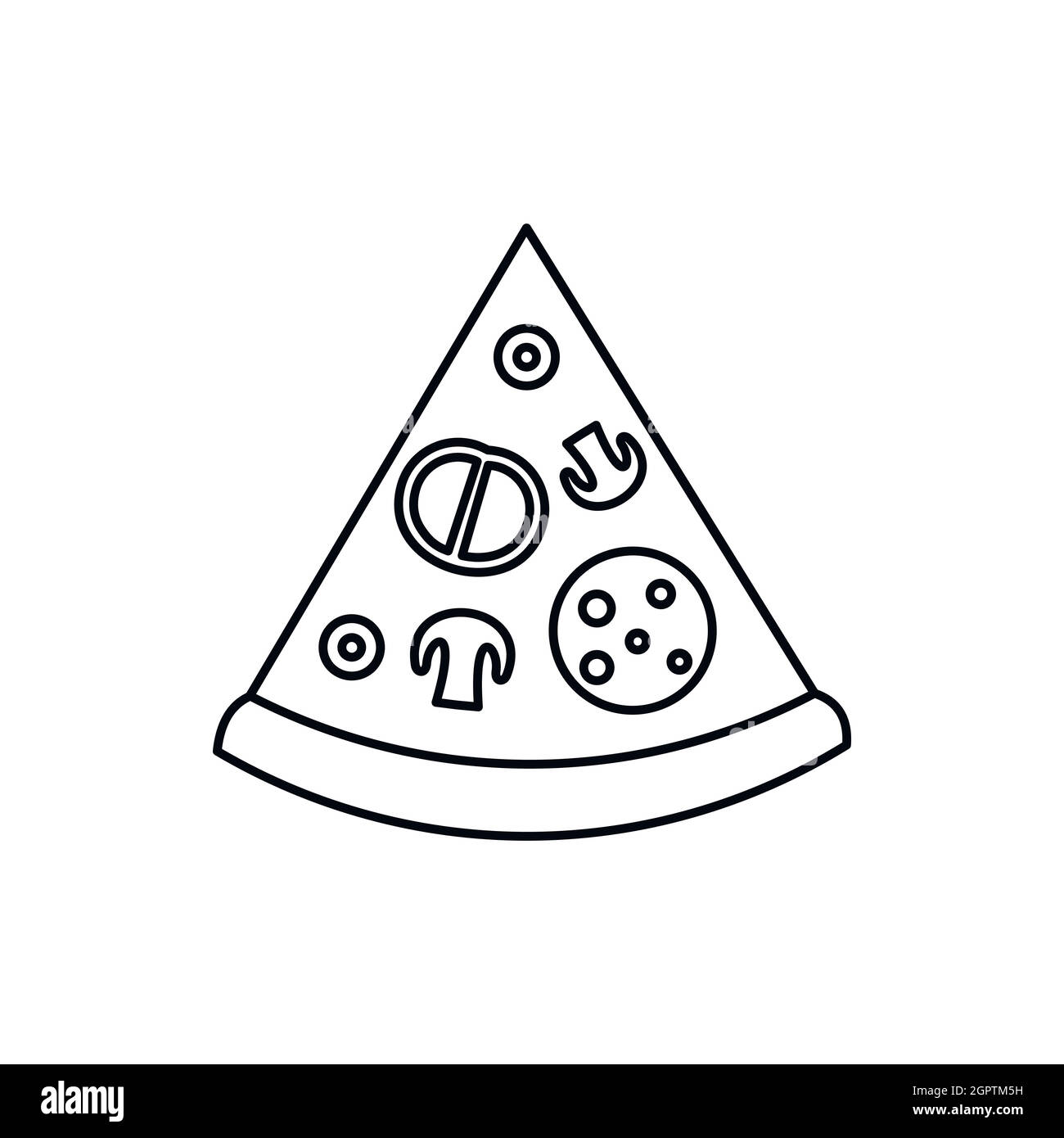 Slice of pizza, outline style Stock Vector Image & Art - Alamy