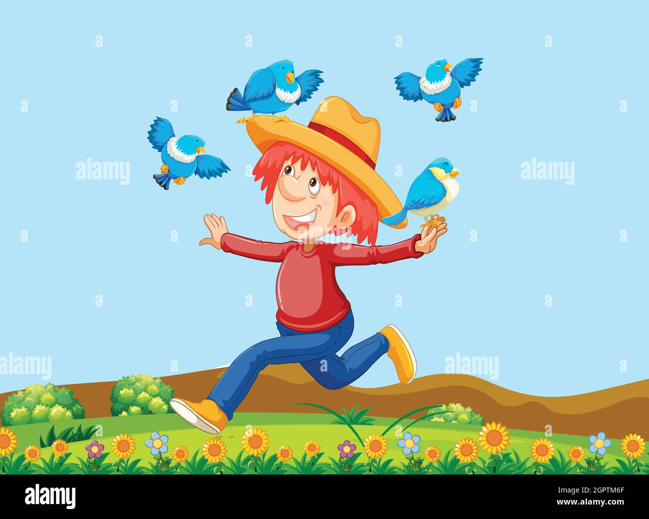 Vector illustration happy farmer Stock Vector Images - Alamy