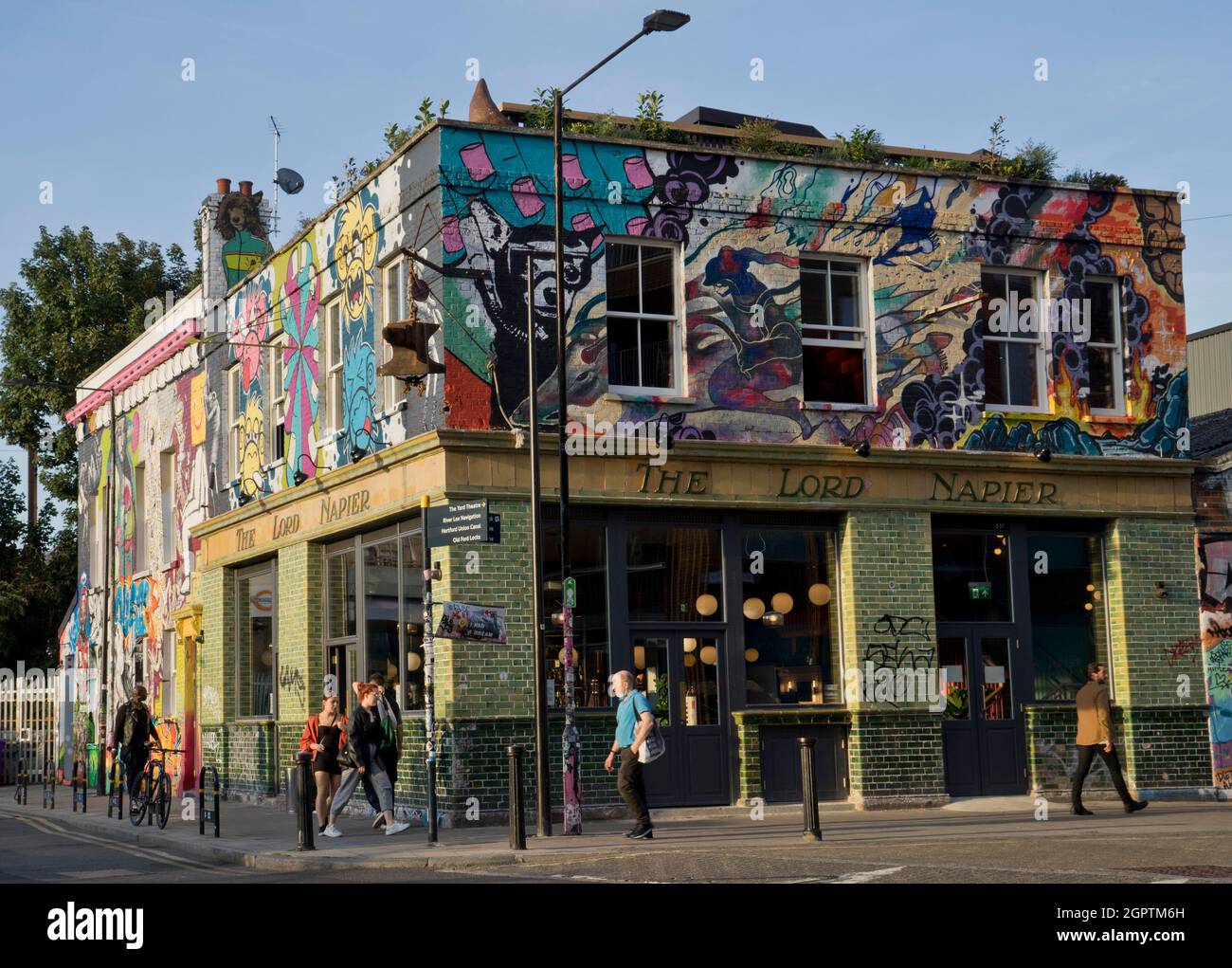 Old pub and warehouse studios with graffiti art in Hackney Wick in ...