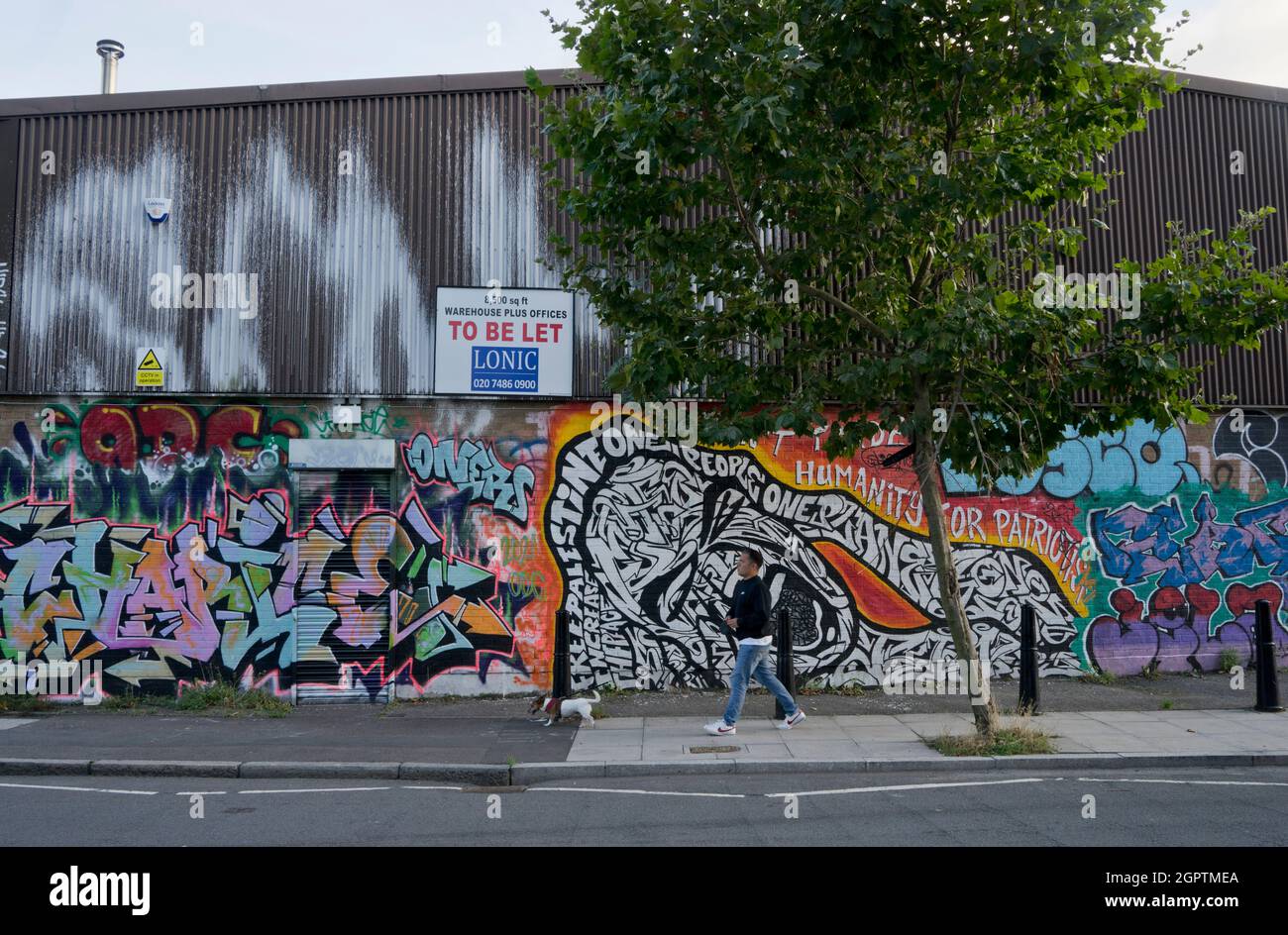 Old pub and warehouse studios with graffiti art in Hackney Wick in ...