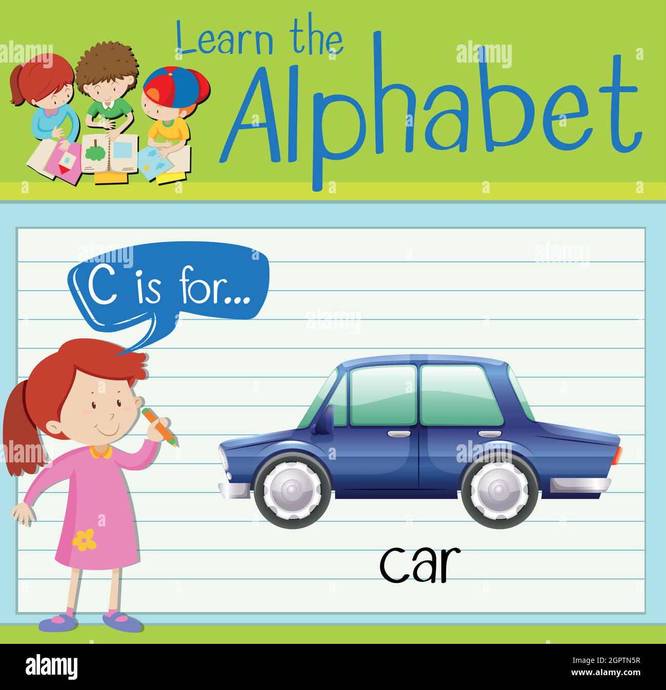 Flashcard letter C is for car Stock Vector Image & Art - Alamy