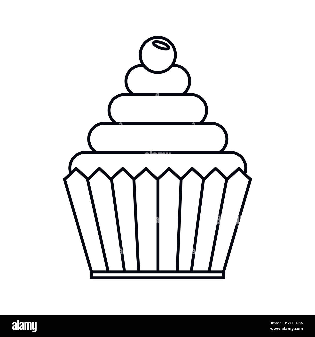Cake pastry icon outline Cut Out Stock Images & Pictures - Alamy