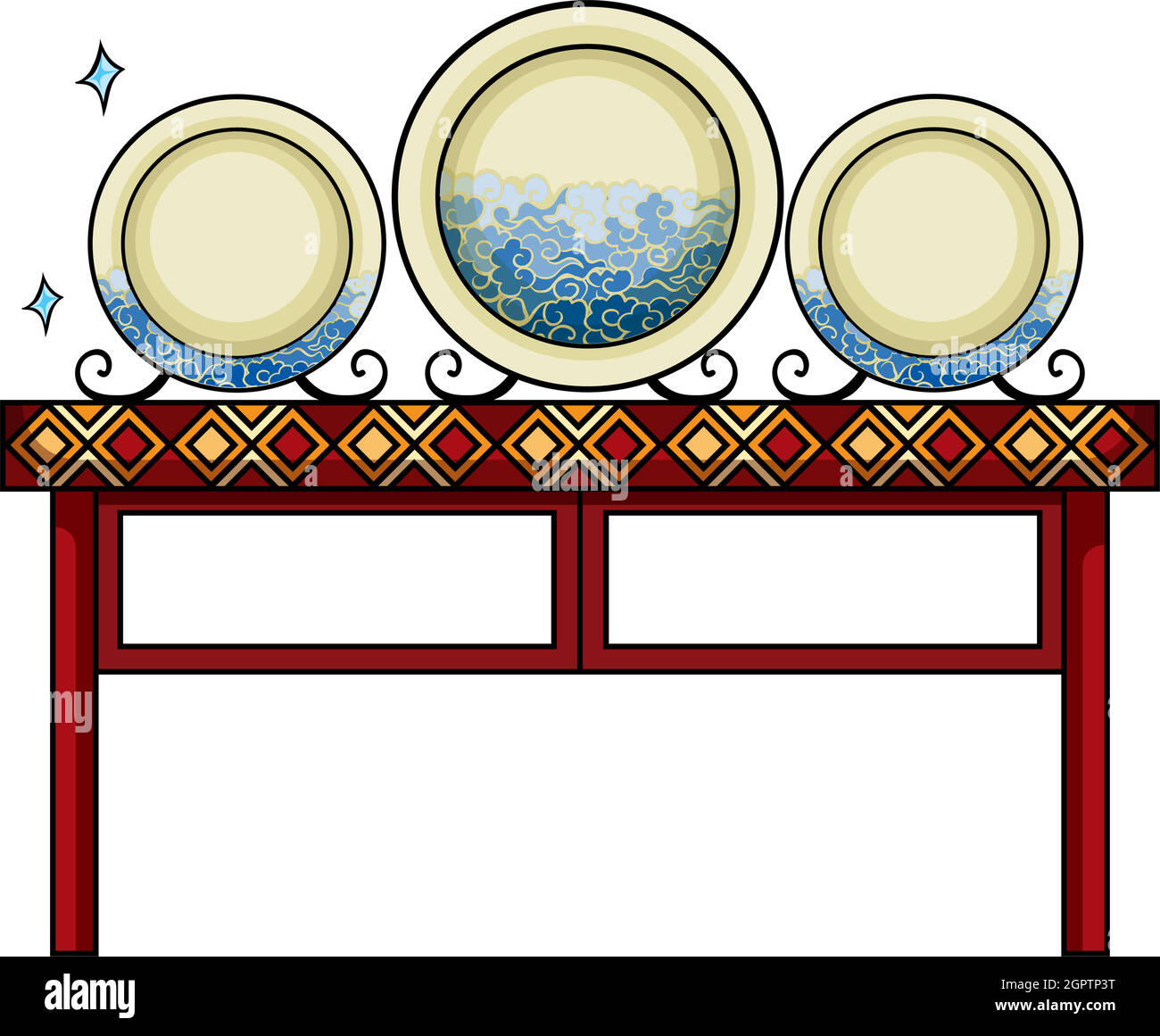 White china plates Stock Vector Images - Alamy