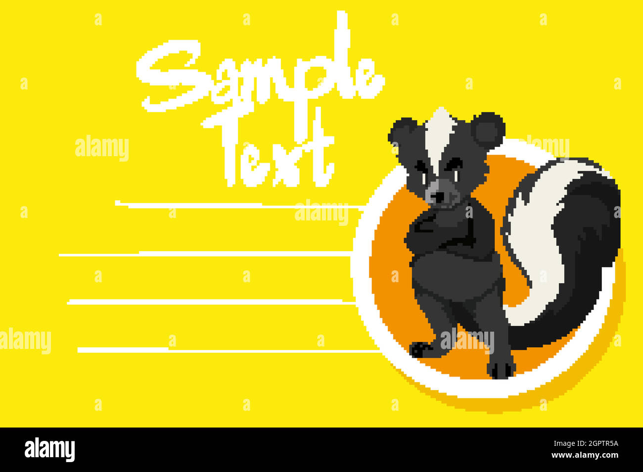 Card template with cute skunk Stock Vector Image & Art - Alamy