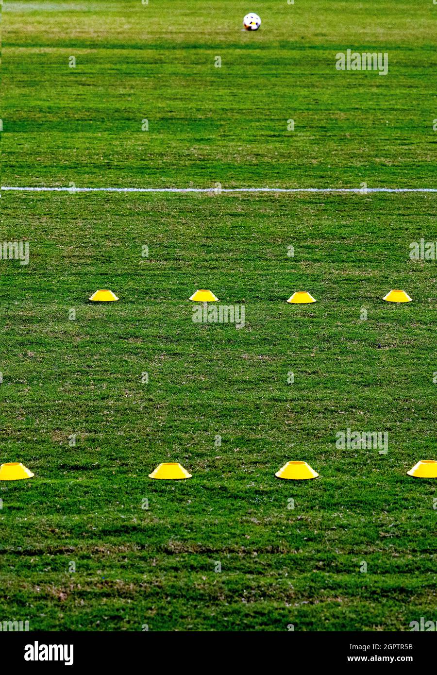 Yellow plastic cones rows hi-res stock photography and images - Alamy