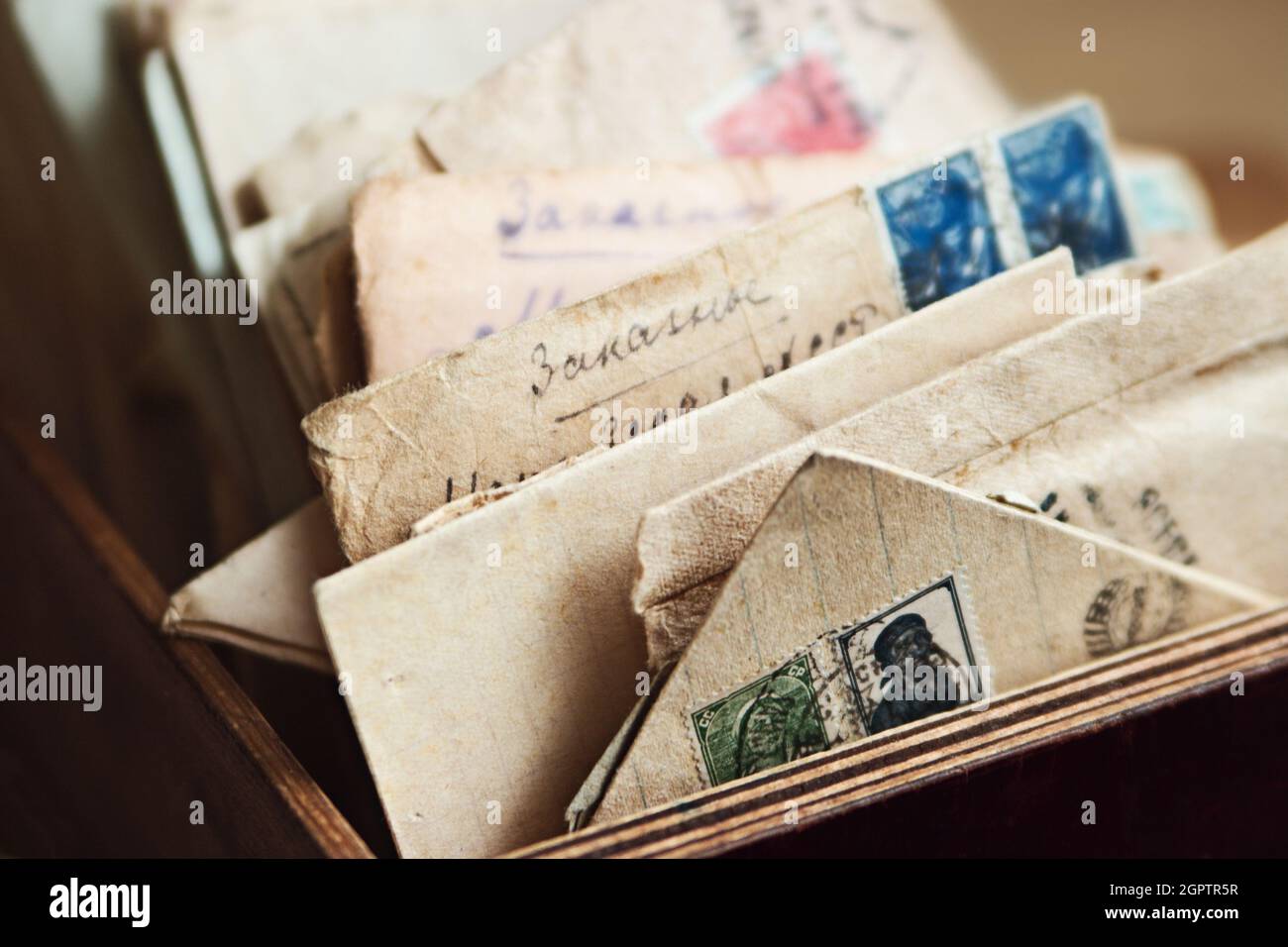 Postal letters of World War Two in the box Stock Photo - Alamy