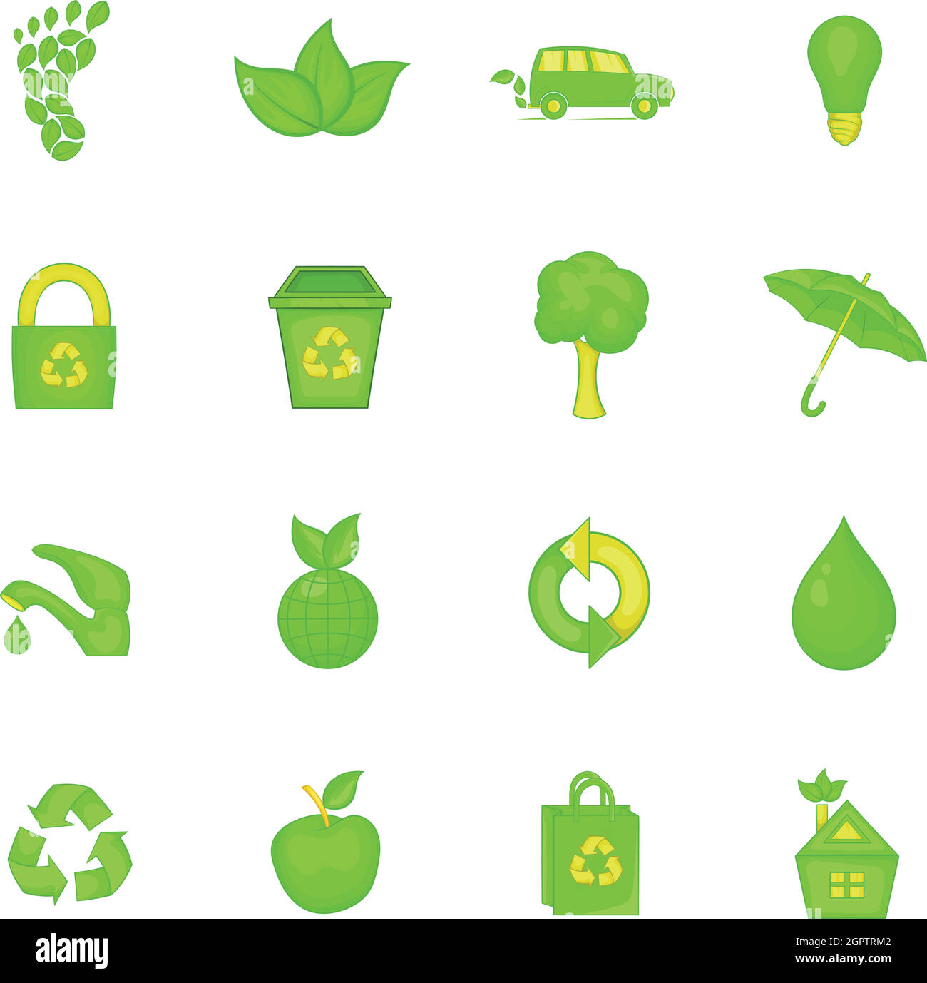 Nature icons set, cartoon style Stock Vector Image & Art - Alamy