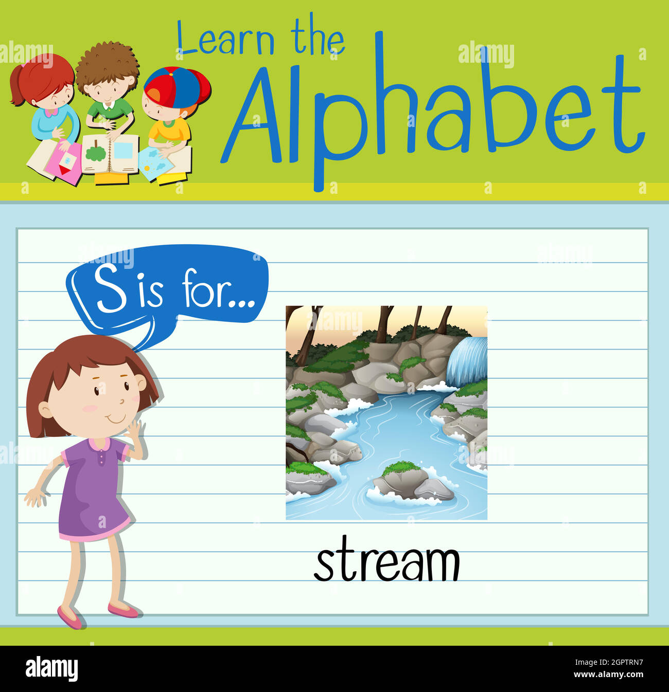 Flashcard letter S is for stream Stock Vector Image & Art - Alamy