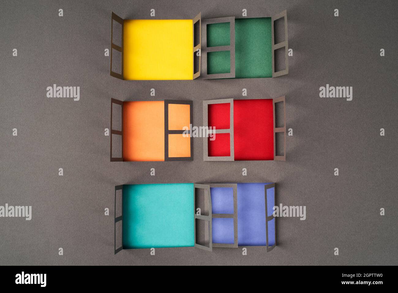Paper style isolation still life arrangement Stock Photo - Alamy